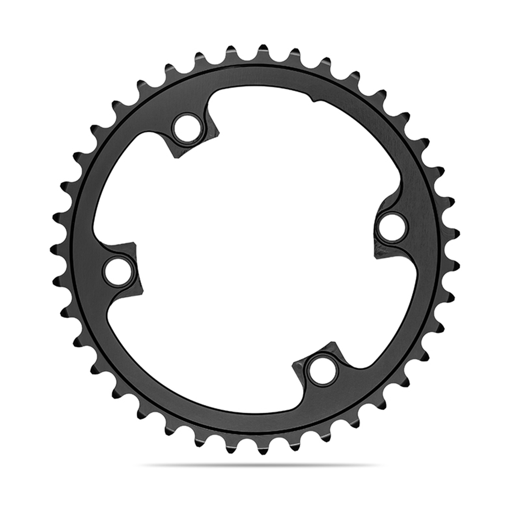 Absolute Black Round Road Chainring 2X 110/4 Shimano 9100/8000 (34T/36T ...