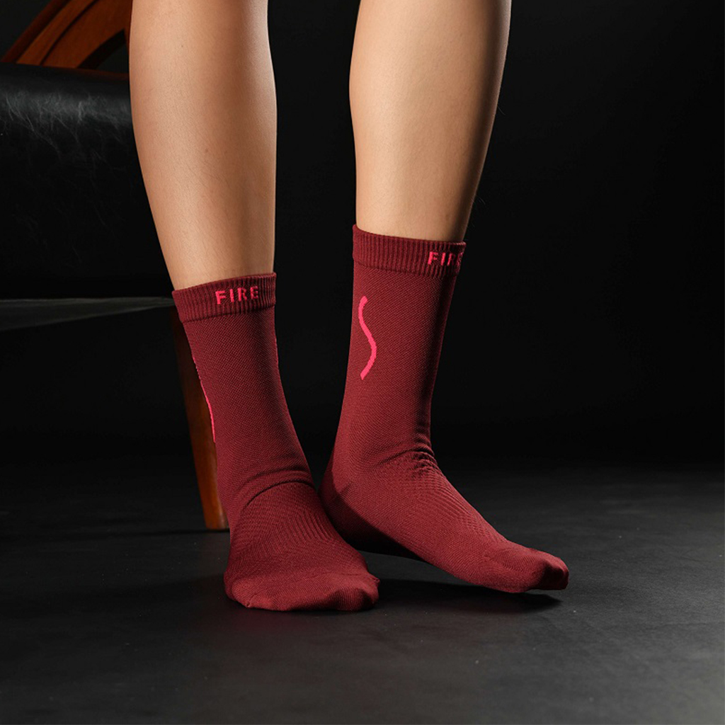 Skull Monton Fire Socks-Red