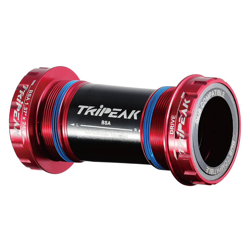 Tripeak BSA Threaded Bottom Bracket, Ceramic, 3-in-1, Shimano/SRAM/ROTOR-Road (68mm)-Red